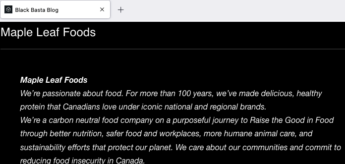 Ransomware Gang Takes Credit for Maple Leaf Foods Hack - SecurityWeek