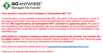 Patch Released for Actively Exploited GoAnywhere MFT Zero-Day - SecurityWeek