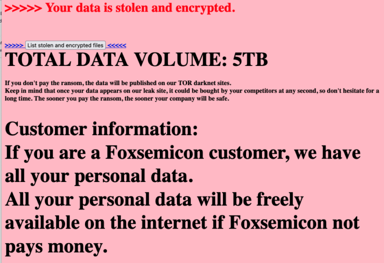 Ransomware Group Targets Foxconn Subsidiary Foxsemicon - SecurityWeek