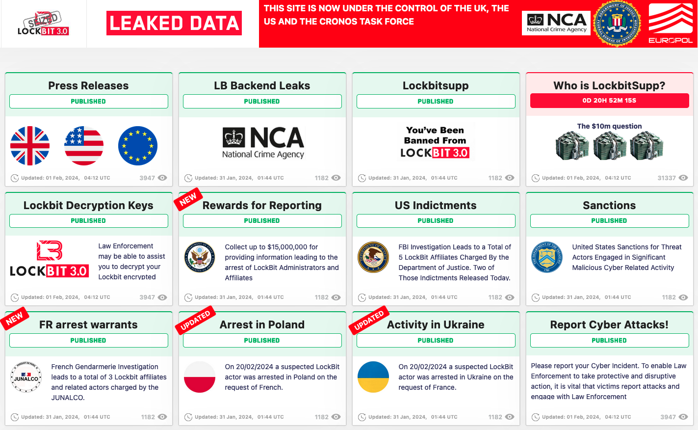 US Offering $10M for LockBit Leaders as Law Enforcement Taunts ...