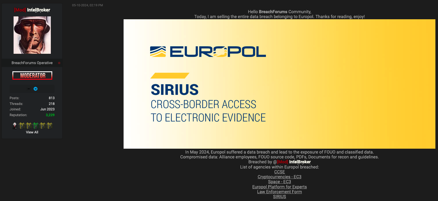 Europol Investigating Breach After Hacker Offers to Sell Classified Data - SecurityWeek