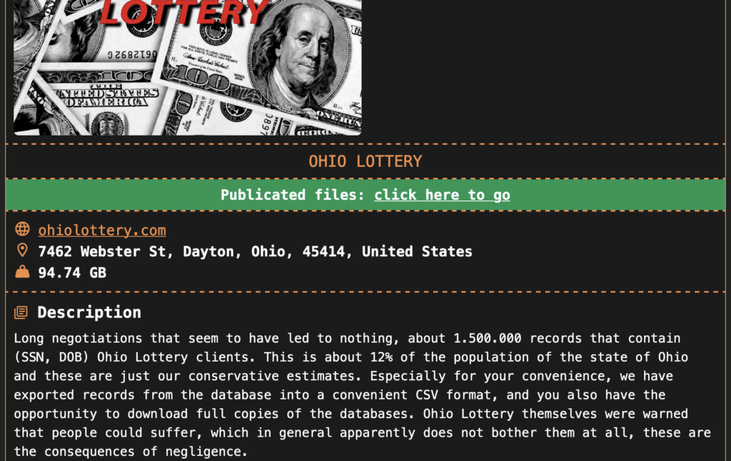 500,000 Impacted by Ohio Lottery Ransomware Attack - SecurityWeek