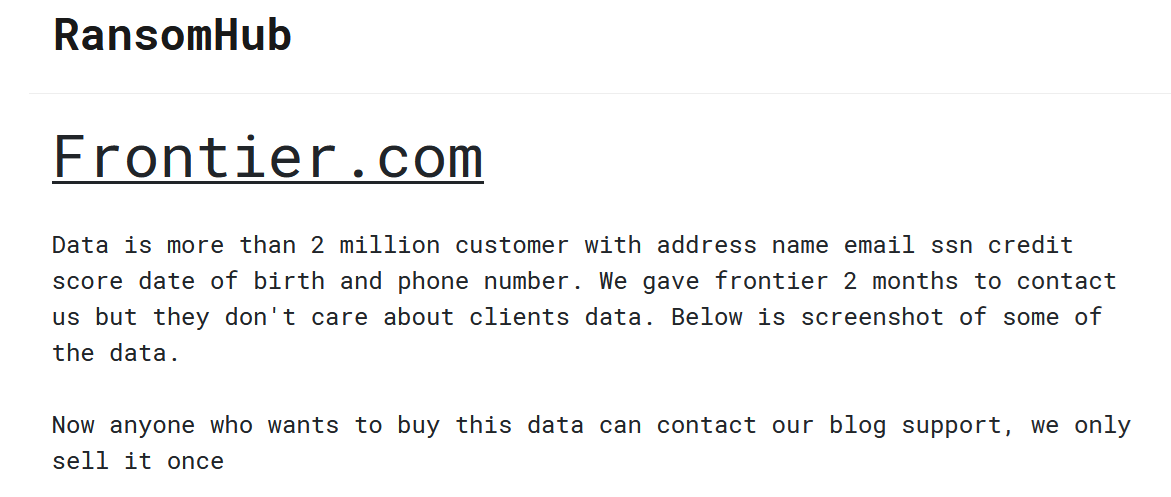 Ransomware Group Claims Cyberattack on Frontier Communications - SecurityWeek